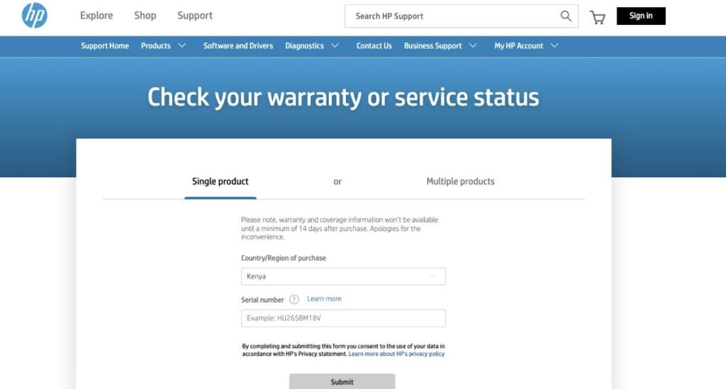 How to Check HP Laptop Warranty in Kenya- Official HP Website | LAPSOL ...